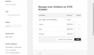 Manage wishlists