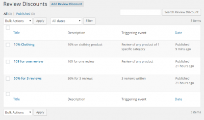 YITH WooCommerce Review for Discounts