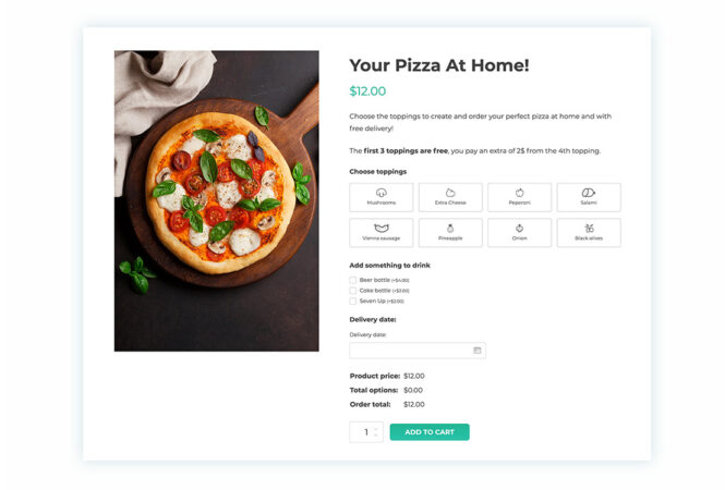How to create your own pizza; customize WooCommerce Products with Add-ons - YITH
