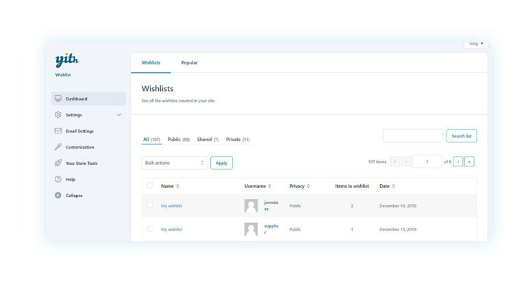 How to add a wishlist in WooCommerce - YITH